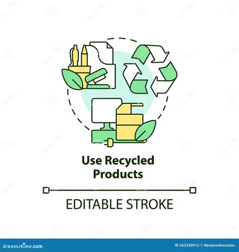 Use Recycled Products Concept Icon Stock Vector Illustration Of