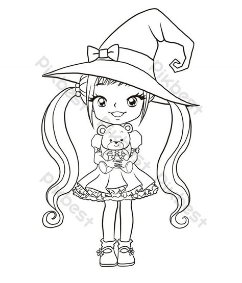 Witch Halloween Cartoons Kawaii Illustrations Drawing Chibi Manga