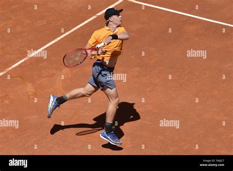 Denis Shapovalov Of Canada In Action During The Match Against Novak