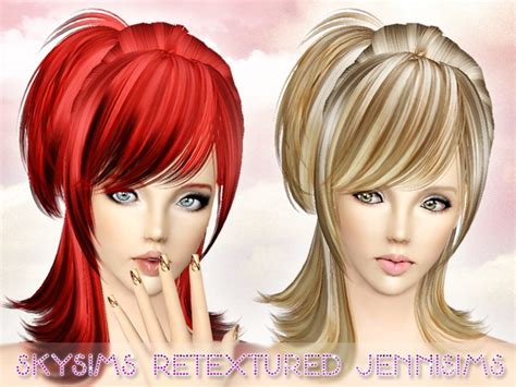 Rumpled Small Side Tail With Bangs Hairstyle Skysims Hair 098