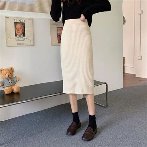 여성 여성치마 롱치마 롱 미디스커트 오피스룩 5부