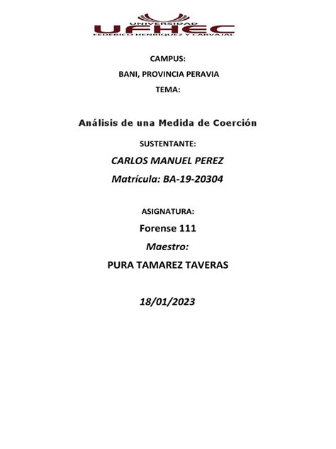 Análisis De Una Medida De Coerción Pdf Procedimiento Criminal