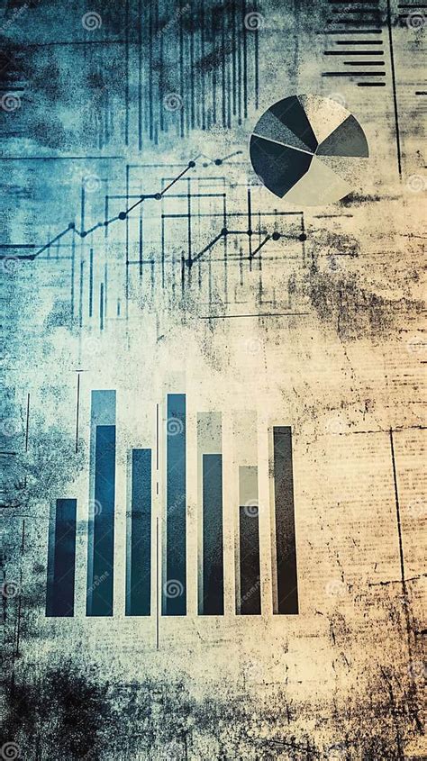 statistics and graphs overlaying a textured grunge surface ideal for