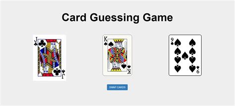 Card Guessing Game In Javascript With Source Code Sourcecodester