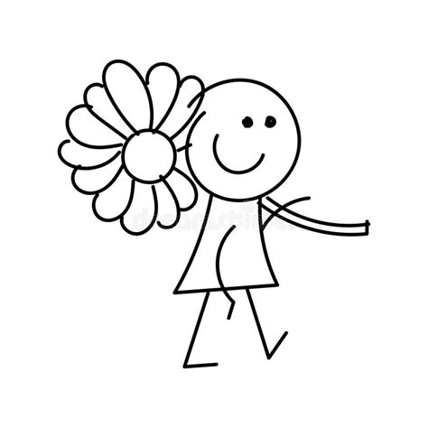 Funny Stick Figure Hand Drawn Style For Print Stock Vector