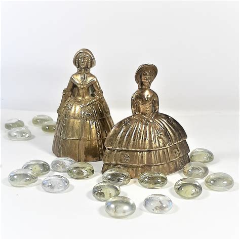 Vintage Brass Brass Lady Bells Set Of 2 Lady Brass Etsy