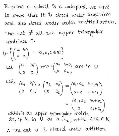 Solved Determine Whether The Following Sets Form Subspaces Of R X