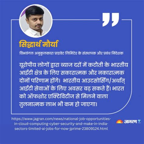 We Are Delighted To Update Expert Insight Is Published Of Mr Siddharth Maurya Founder And Md