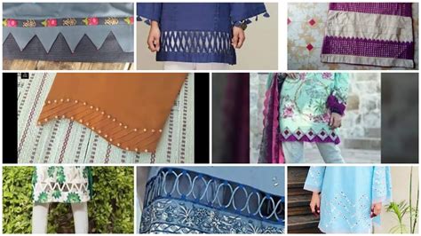 Latest And Stylish Daman Slit Border Ghair Design For Shirts Kurti Idea Trendy Daman