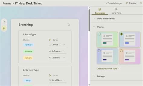 build branching logic in sharepoint online list forms