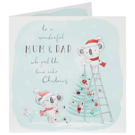 Christmas Card Mum And Dad The Reject Shop