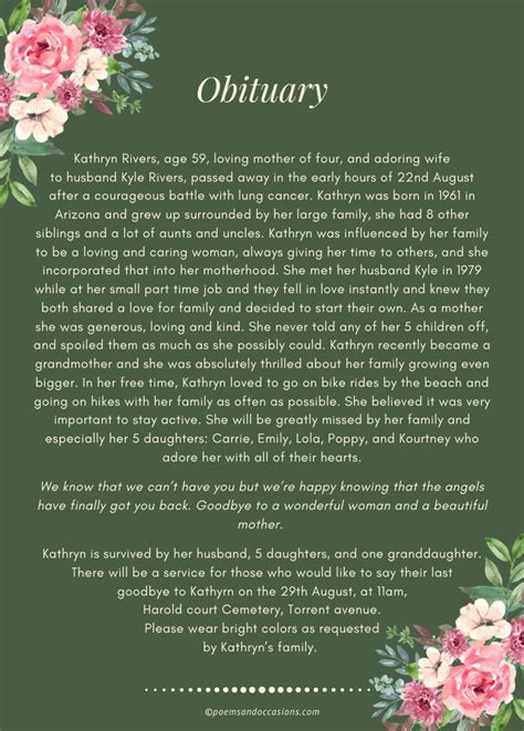 16 Best Obituary Examples To Pay Tribute To Your Loved Ones Poems And