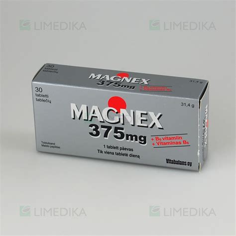 MAGNEX + B6, 375 mg, 30 tablečių. Limedika