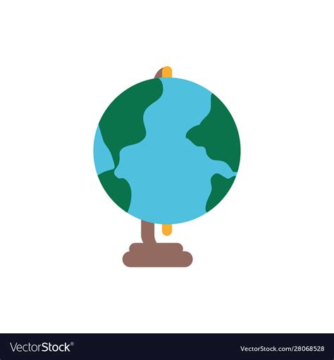 Globe Planet Flat Style Icon Royalty Free Vector Image