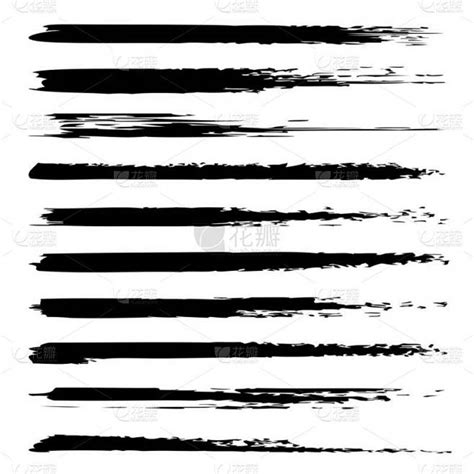 组的黑漆艺术画笔描边