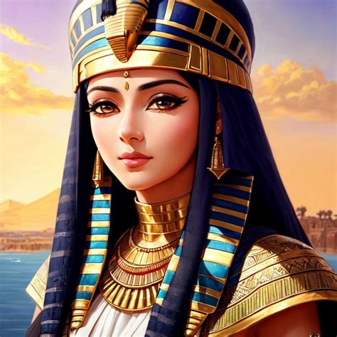 Photo Portrait Female Pharaoh Ancient Egypt Over
