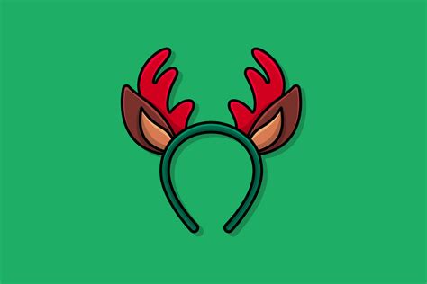 Christmas Reindeer Headband Vector Icon Graphic By Ahsanalvi