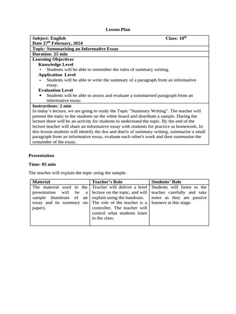lesson plan teemi pdf