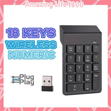 Wireless 18 Keys Number Pad Keyboard With 2 4g Usb Receiver Numeric Portable External Mini