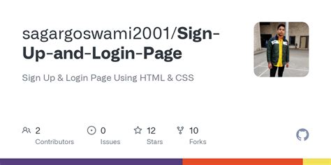 GitHub Sagargoswami2001 Sign Up And Login Page Sign Up Login Page Using HTML CSS