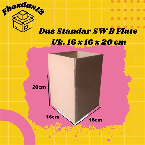 Jual Kardus Dus Packaging Box Kemasan Baru Polos B Flute Uk 16x16x20cm