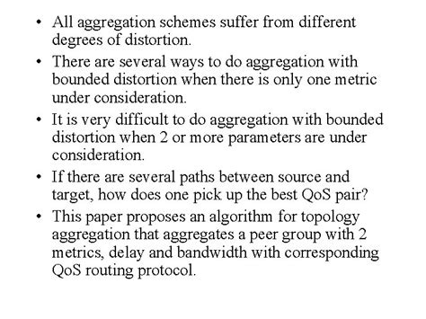 Topology Aggregation And Routing In Bandwidthdelay Sensitive Networks