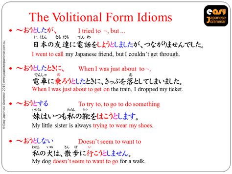 The Volitional Form Easy Japanese Grammar Japanese Grammar Learn Japanese Japanese