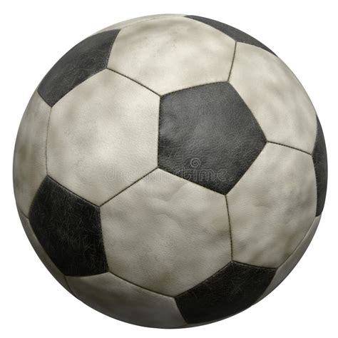 Old Battered Leather Football Or Soccer Ball Stock Illustration