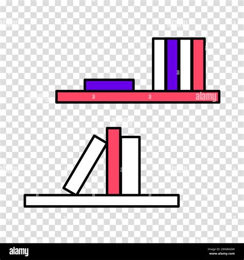 Book Spines On A Bookshelf In Flat Style Bookcase Stack Of Books And