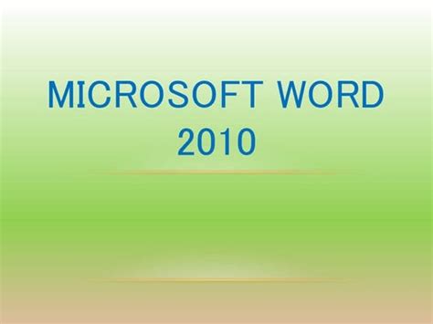 Ms Word Interface Pptx