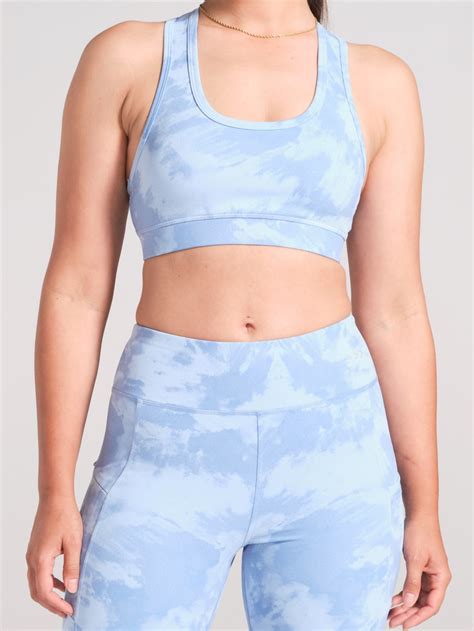 Printed Sports Bra Pale Blue Verbe South Africa