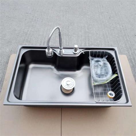 Jual Bak Cuci Piring 1 Lubang Stainless Kitchen Sink Black Wastafel Sus