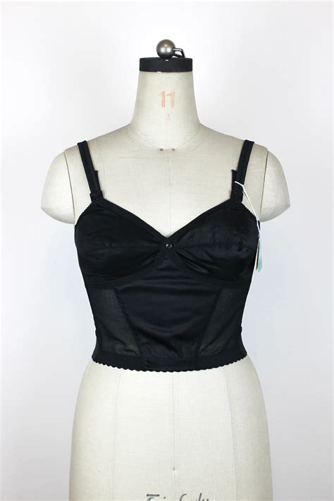 1960s Vintage Maidenform Black Satin Bra Etsy