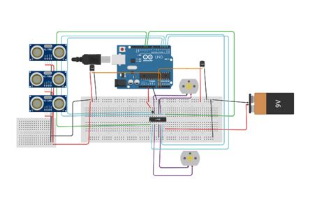 Circuit Design Line Follower Tinkercad