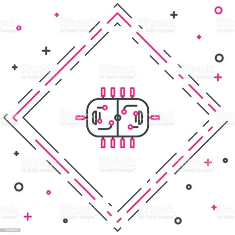 在白色背景上隔離的線曲棍球桌圖示五顏六色的輪廓概念向量插圖向量圖形及更多享受圖片 享受 休閒活動 主題 休閒活動 活動
