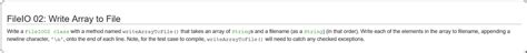 answered write a fileio02 class witha method… bartleby