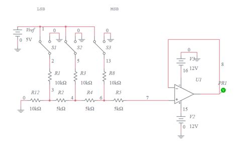 Dac R2r 3bit Multisim Live