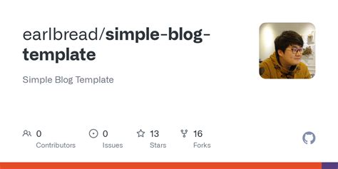 GitHub Earlbread Simple Blog Template Simple Blog Template