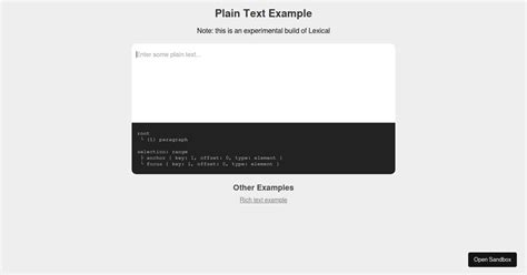 Lexical Plain Text Example Forked Codesandbox Lexical Plain Text Example Forked Codesandbox