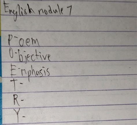Erylisk Nodule 7 P Oem 0 Bjective Emphasis T StudyX