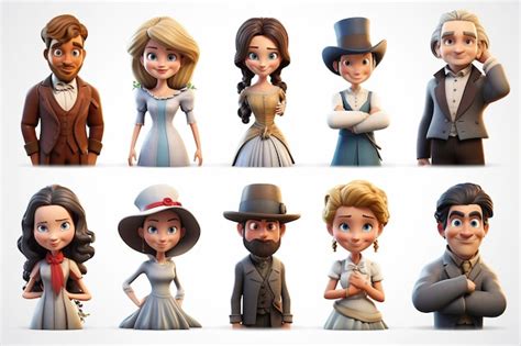 Create D Characters Representing Iconic Figures From Classic Literature Premium AI Generated Image