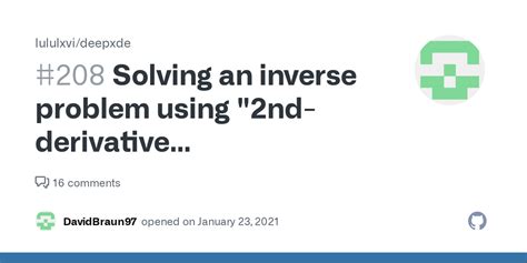 Solving An Inverse Problem Using 2nd Derivative Measurements Of Y