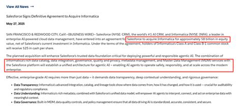 80亿美元押注agent！全球第一crm收购informatica 知乎
