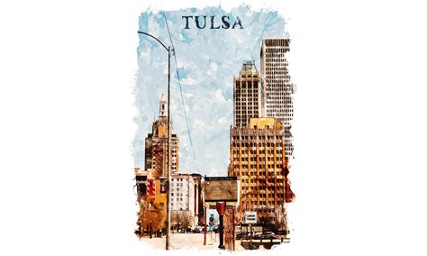 Tulsa Usa Watercolor Poster Graphic By Poster Boutique · Creative Fabrica