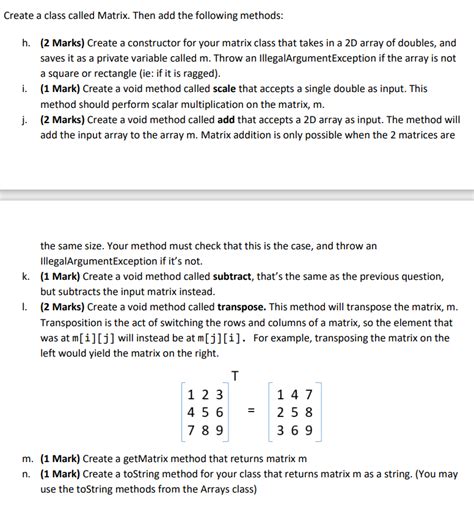 Solved Create A Class Called Matrix Then Add The Following