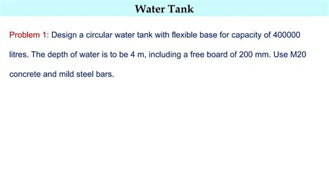 Water Tank Design Civil Engineering Pptx