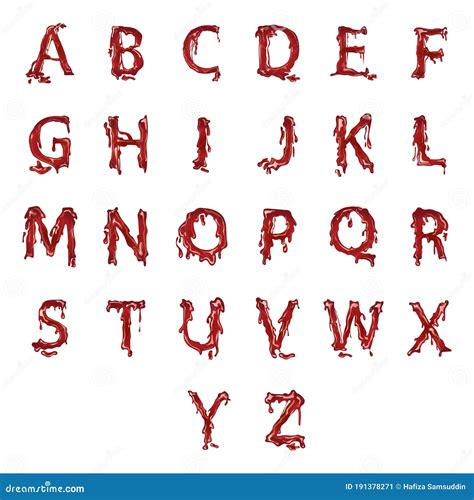 Alphabets With Dripping Blood Vector Illustration Decorative Design