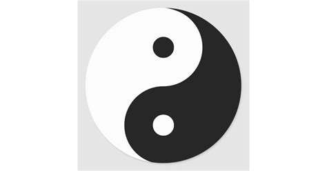 Yin Yang Classic Round Sticker Zazzle