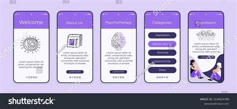 Set Ui Ux Screens Mobile App Stock Vector Royalty Free 2224624789