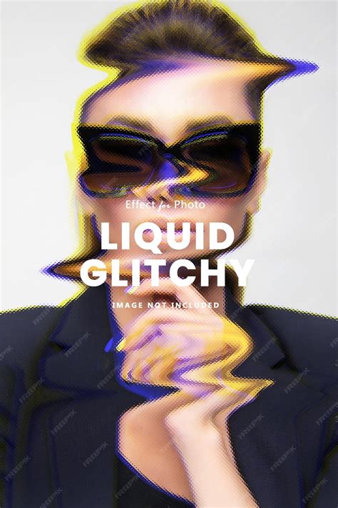 Premium Psd Liquid Glitch Photo Effect